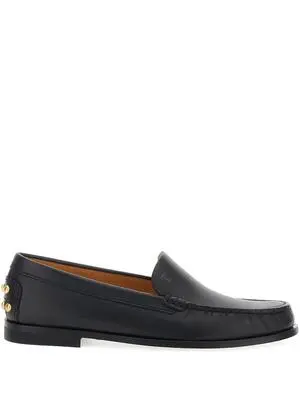 TOD'S Leather Loafers With Metal Gommini - Black