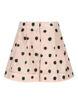 Fendi Polka Dot Silk Shorts - Multicolor