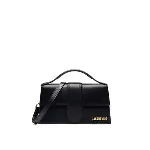 Jacquemus Le Grand Bambino Bag Gold Logo - Black