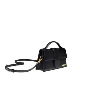Jacquemus Le Grand Bambino Bag Gold Logo - Black