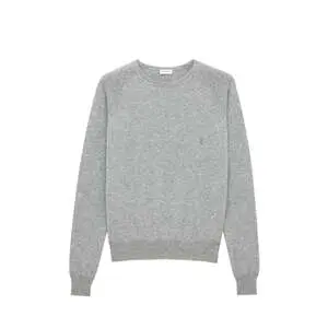 Saint Laurent Saint Laurent Cassandre Cashmere Sweater Men Gray