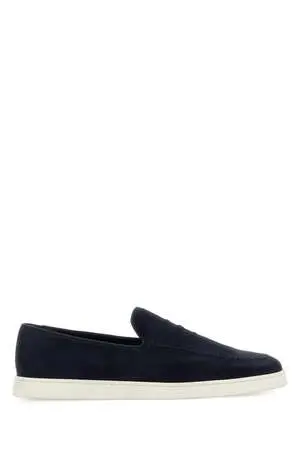 Church's Church's Men Navy Blue Suede Peebles Loafers Blue