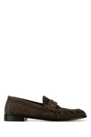 Saint Laurent Mud Suede Loafers - Brown