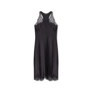 Balenciaga Satin Strappy Midi Dress - Black