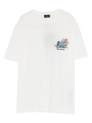 Etro Embroidered Logo Cotton T-shirt - White