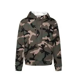Valentino Garavani Camouflage Pattern Hoodie Sweatshirt - Green