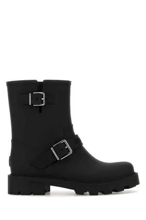 JIMMY CHOO Rubber Biker Rain Ankle Boots