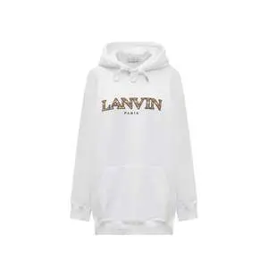 LANVIN Oversized Logo Hoodie Sweatshirt - White