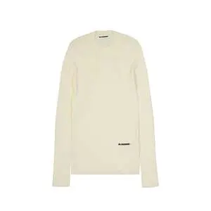 JIL SANDER Logo Fitted Jumper - White