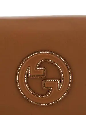 Gucci Blondie' Brown Handbag With Logo Detail On Front In Leather - Multicolor