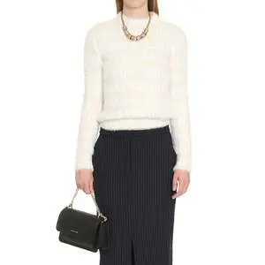 Balenciaga Jacquard Logo Sweater - White
