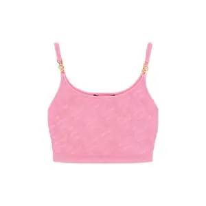 Versace La Greca Cropped Top - Pink