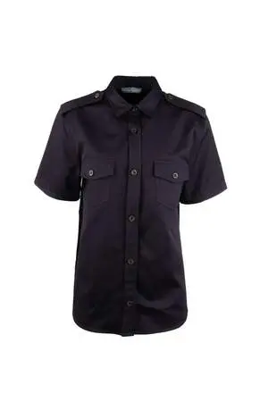 Prada Collared Short Sleeve Button Up Shirt - Multicolor