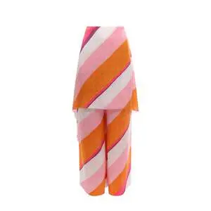 Fendi Ff Color-block Draped Trousers - Pink