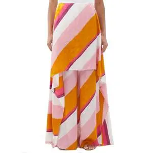 Fendi Ff Color-block Draped Trousers - Pink