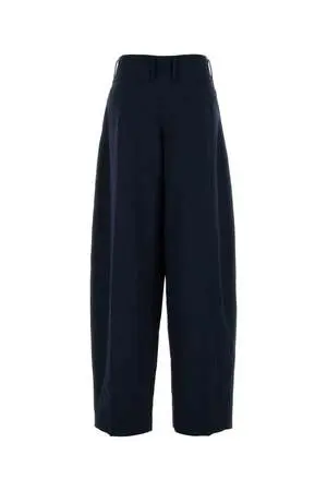 Alexander McQueen Navy Wool Wide-leg Pant
