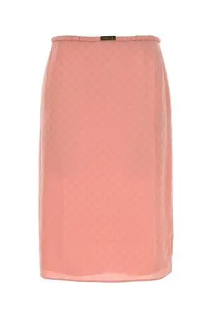 Gucci Gg Silk Skirt - Pink