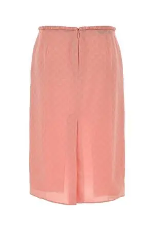 Gucci Silk Monogram Skirt - Pink