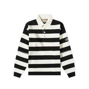Gucci Striped Cotton Polo - White