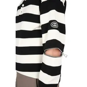 Gucci Striped Cotton Polo - White