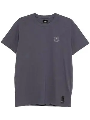 Fendi Ff Postcards Logo Print Cotton T-shirt - Blue