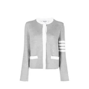 Thom Browne 4- Bar Wool Cardigan - Gray