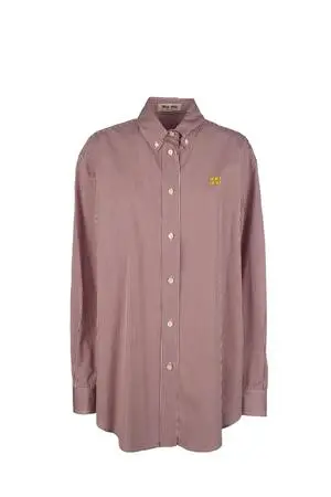 Miu Miu Striped Long Sleeve Shirt - Multicolor