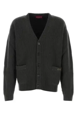 Gucci Charcoal Wool Blend Cardigan - Gray