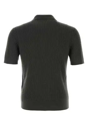 Gucci Dark Grey Wool Blend Polo Shirt