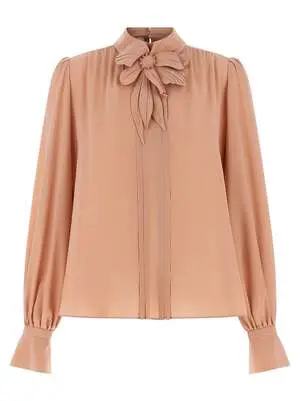 Valentino Garavani Crêpe Silk Blouse - Pink