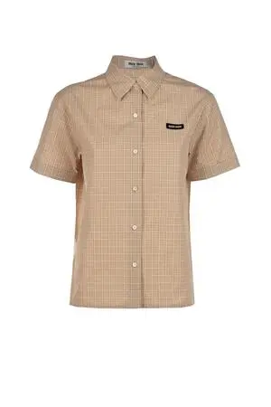 Miu Miu Check Short Sleeve Shirt - Multicolor