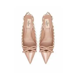Valentino Garavani Leather Slingback Pumps - Cream