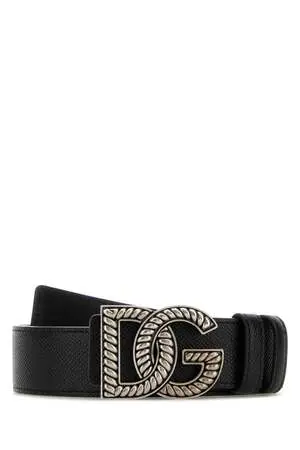 Dolce & Gabbana Leather Reversible Belt - Black