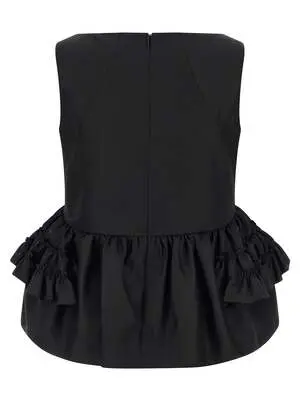 Dries Van Noten Wool Silk Blend Top - Black
