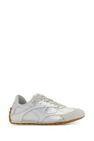 Bottega Veneta Leather And Suede Orbit Sneakers - Silver