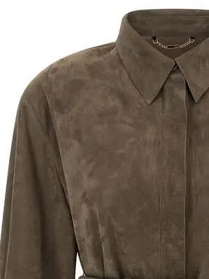 Fendi Suede Shirt - Gray