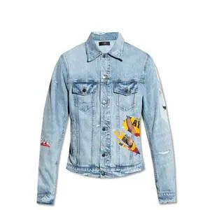 Amiri Playboy Magazine Trucker Denim Jacket - Blue