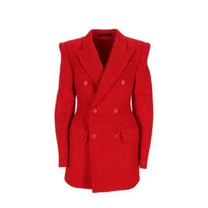 Balenciaga Tweed Blazer Jacket - Red