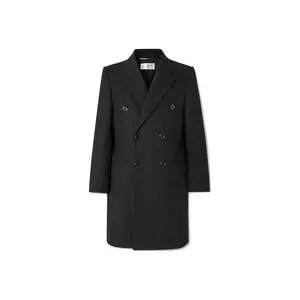 Saint Laurent Double-breasted Wool Coat - Black