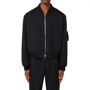 JIL SANDER Leather Detail Bomber Jacket
