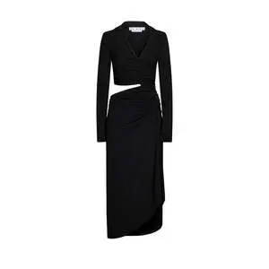 Off-White Cut-out Midi Dress - Black