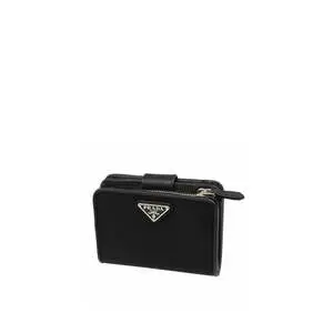 Prada Nylon And Leather French Wallet - Black