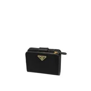 Prada Nylon And Leather French Wallet - Black