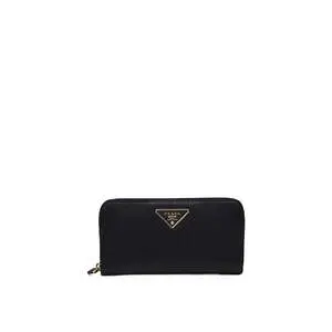 Prada Leather Logo Wallet - Black