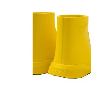 Prada Logo Rubber Boots - Yellow