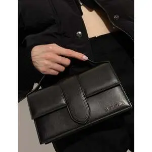 Jacquemus Le Grand Bambino Bag Silver Logo - Black