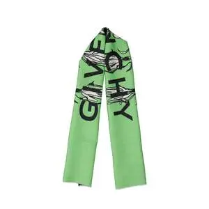 Givenchy Logo Wool Scarf - Green