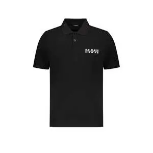 Balmain Cotton Polo Shirt - Black