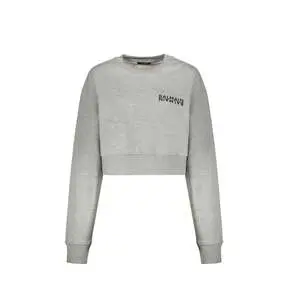 Balmain Cropped Logo Sweatshirt - Gray