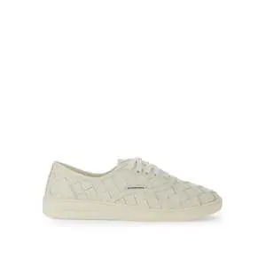 Bottega Veneta Intrecciato Leather Sneakers - White